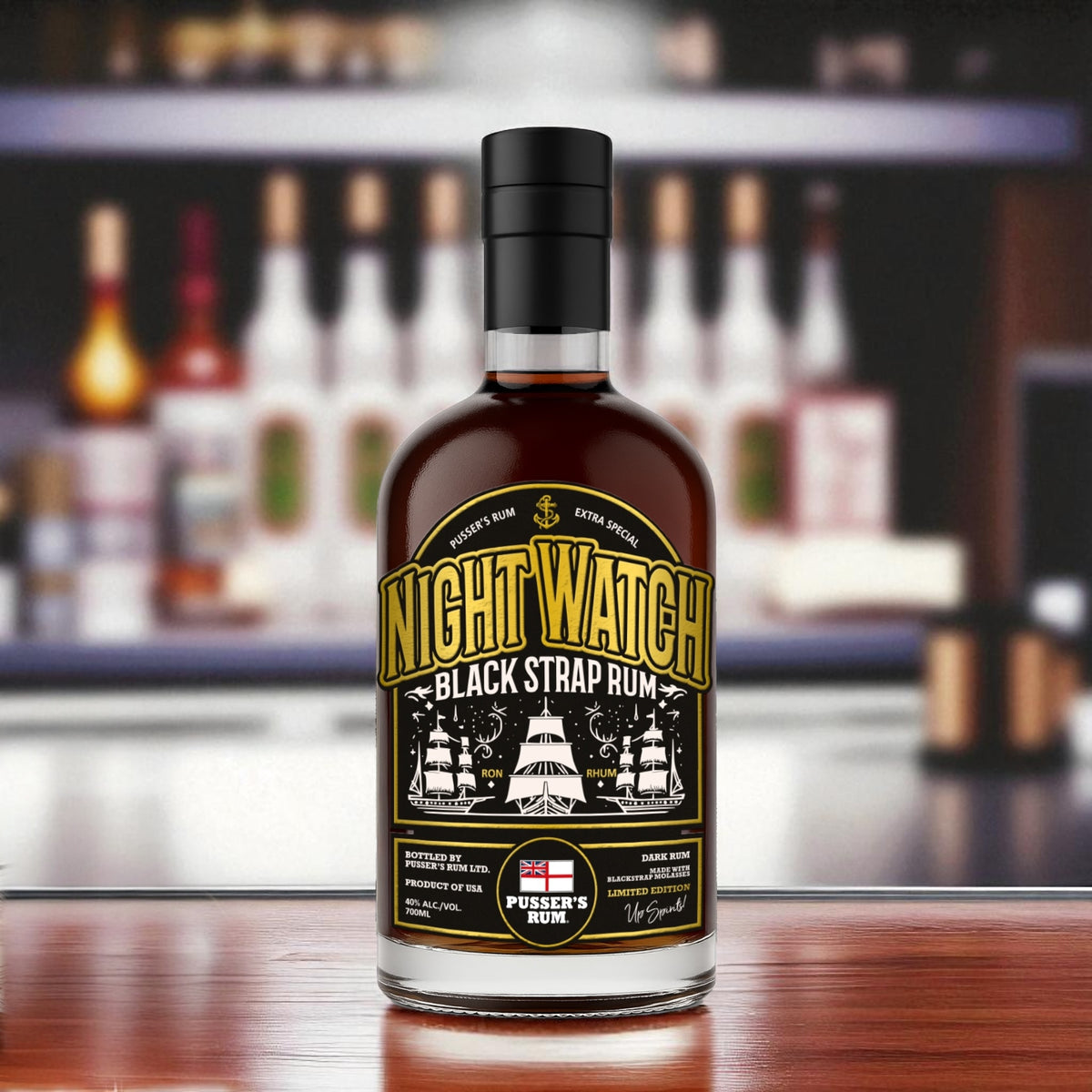 Pussers Rum - Night Watch Black Strap Limited Edition 40% ABV – Royal Marines Shop