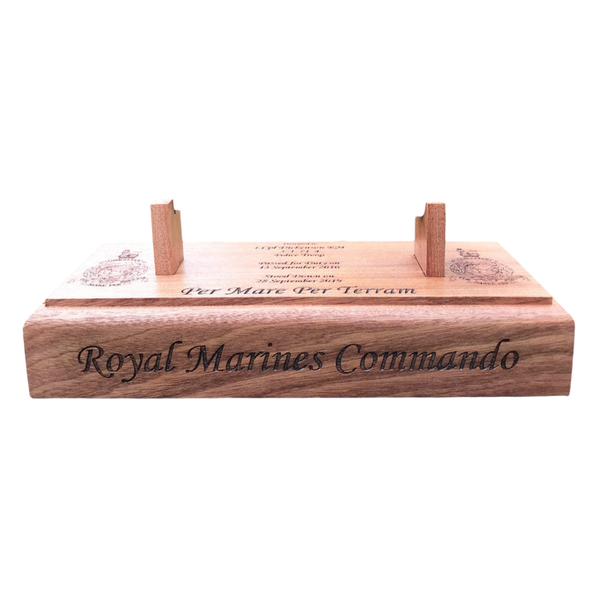 Personalised Hardwood Desk Plinth – Royal Marines Shop