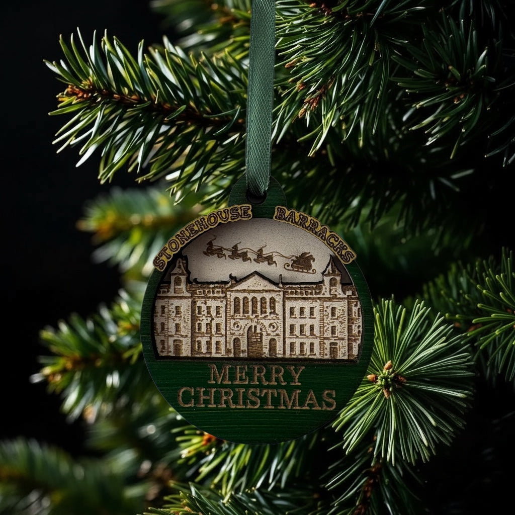 Stonehouse Barracks Handmade Christmas Tree Decoration - Green – Royal ...