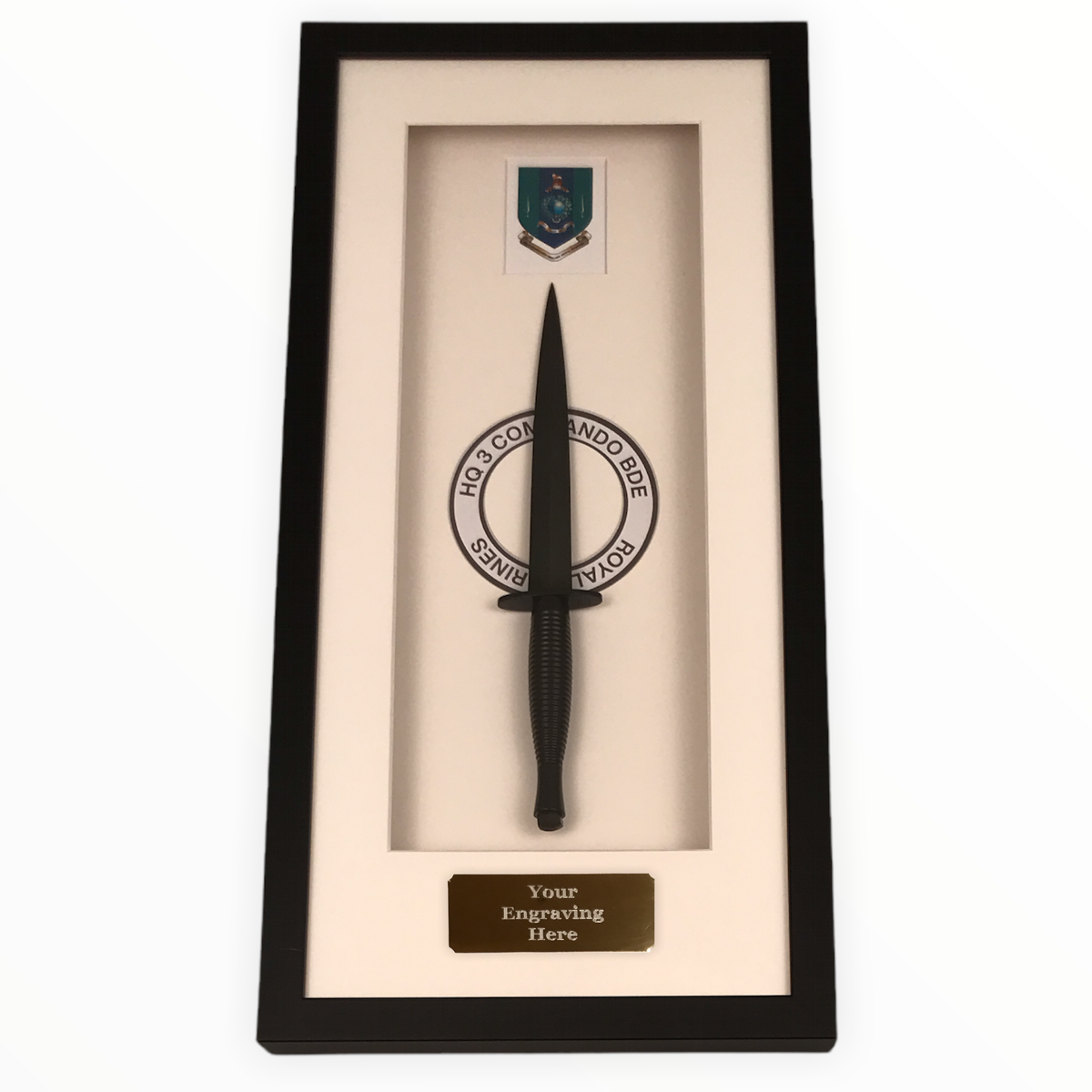Framed Black Commando Dagger - 3 Brigade HQ – Royal Marines Shop